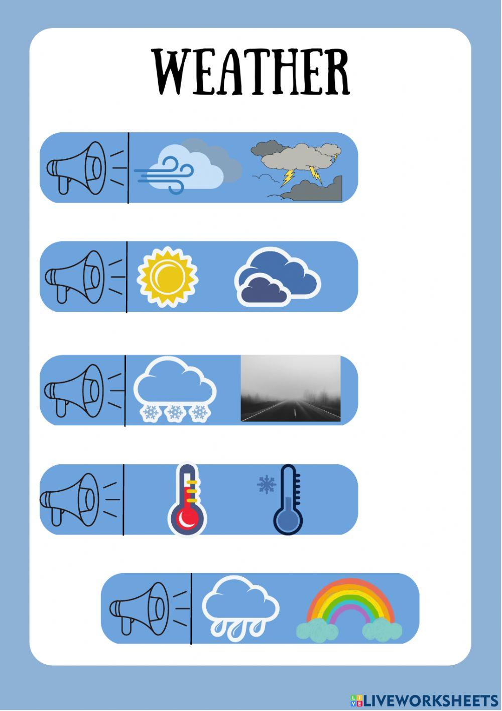 Weather online exercise for 1 | Live Worksheets