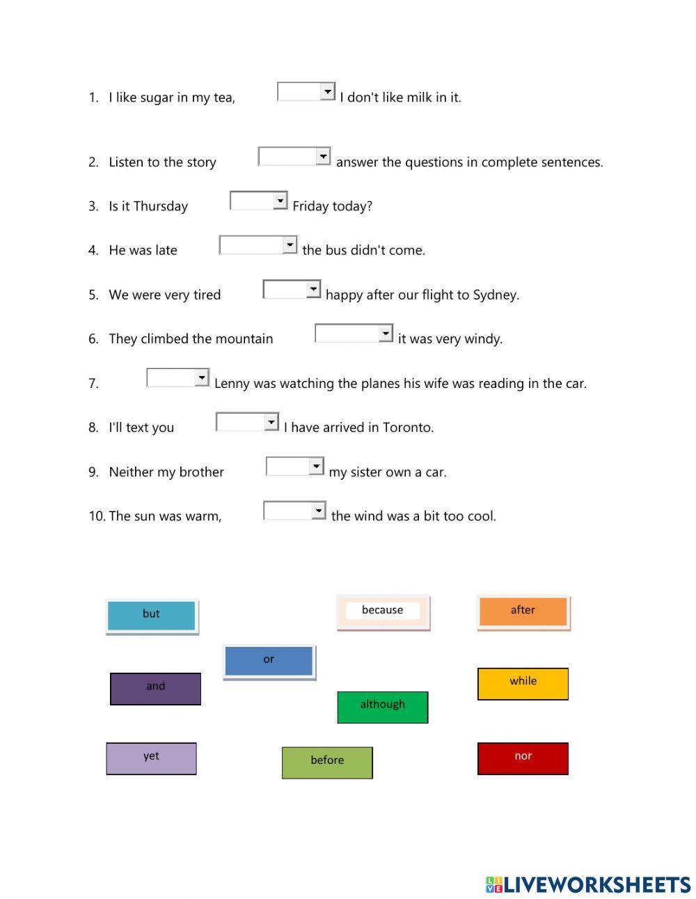 Conjunction 2269467 | fatimah_rasyid | LiveWorksheets