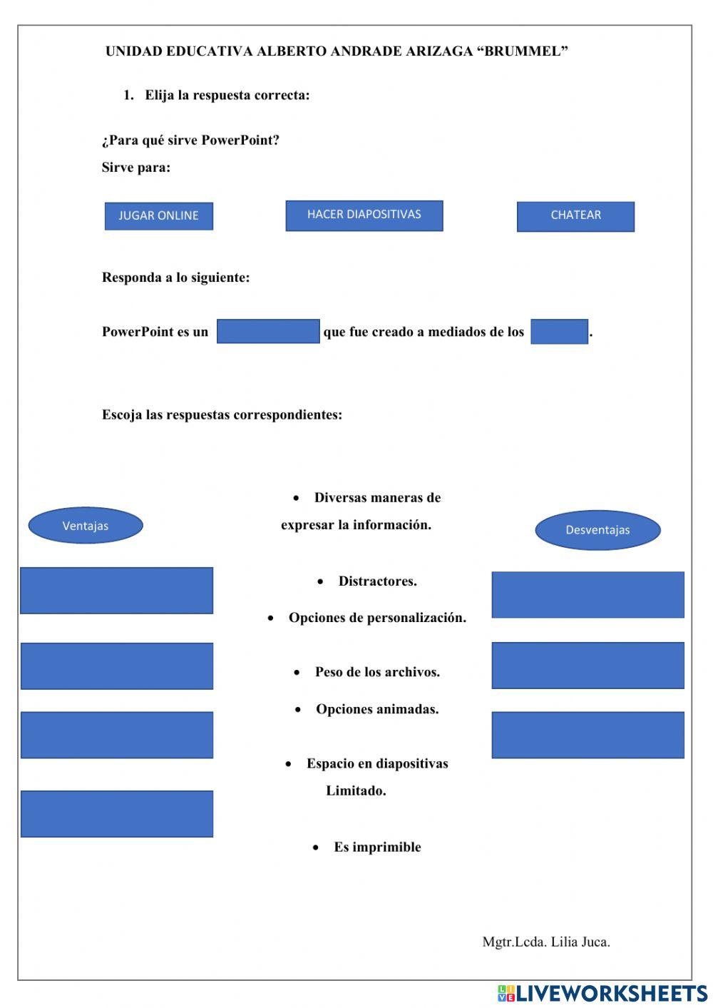 Powerpoint online worksheet for 3ero BGU | Live Worksheets
