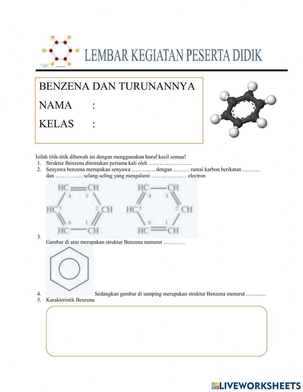 Benzena activity | Live Worksheets
