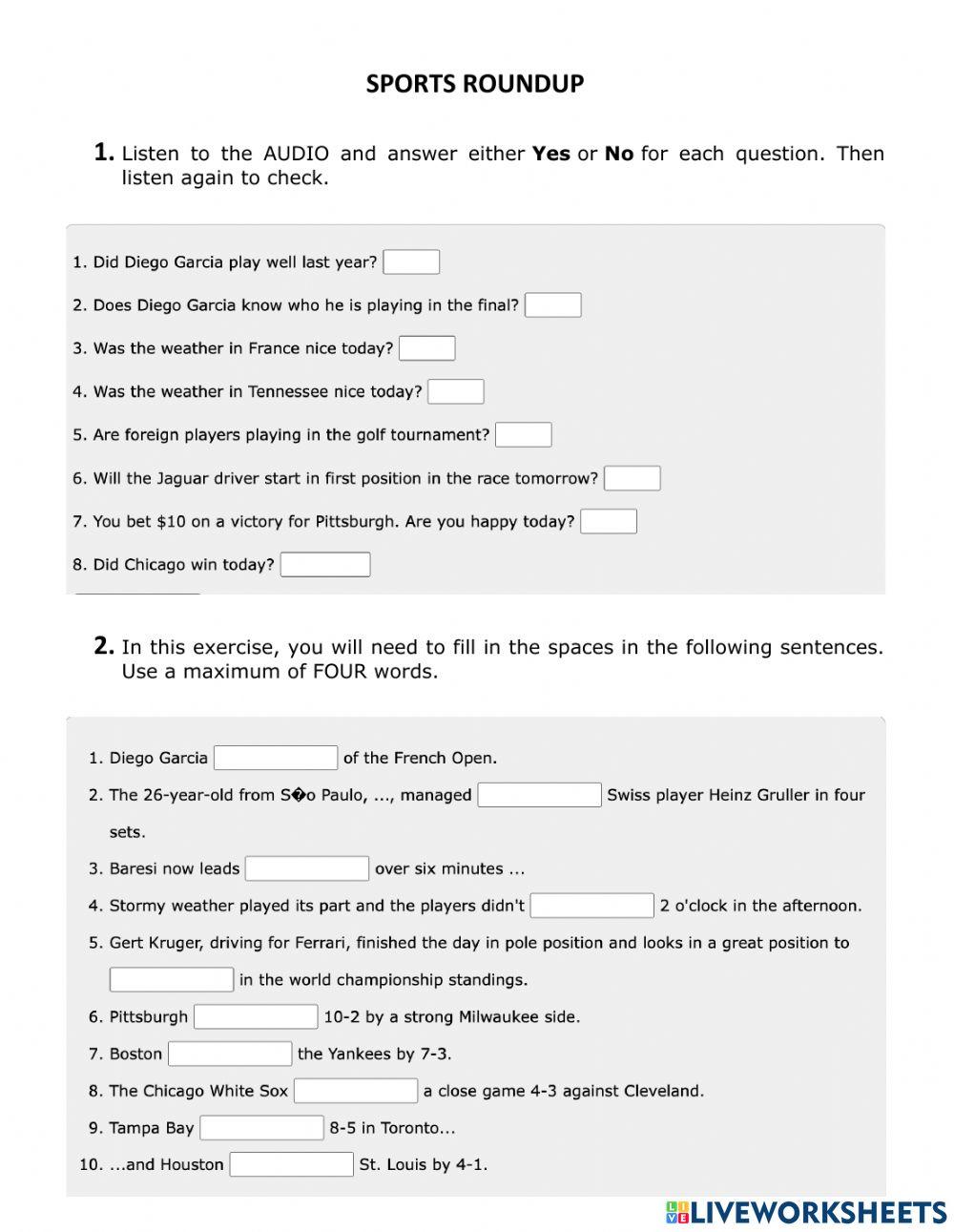 Sports Round up 1936 | bhawna2567 | Live Worksheets