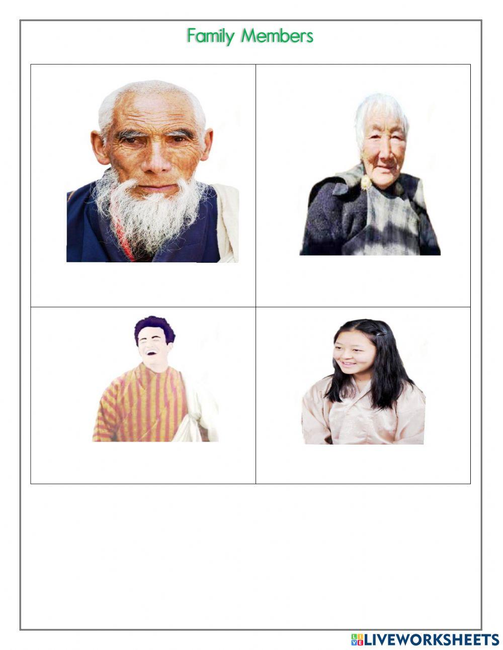 Names of family relationship interactive worksheet | Live Worksheets