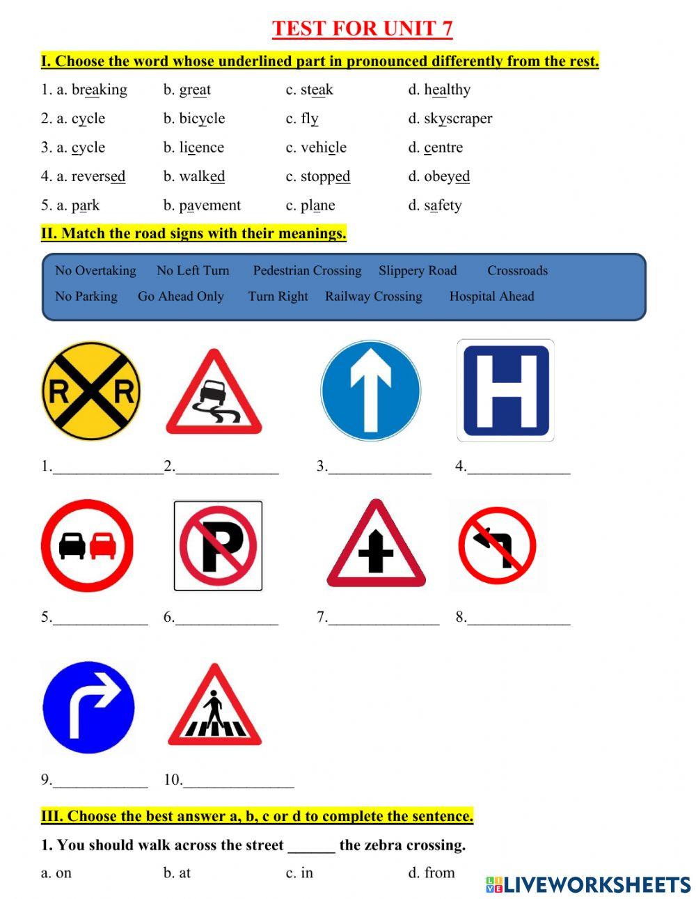 G7-unit 7 practise 1 2256192 | luavu | Live Worksheets