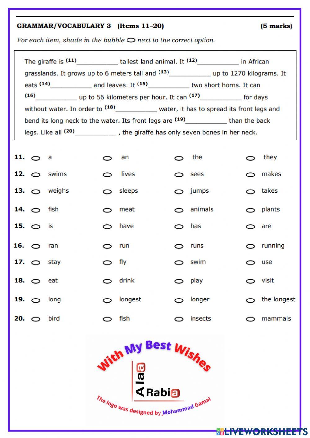 Grade 8 Grammar… | Free Interactive Worksheets | 2256268