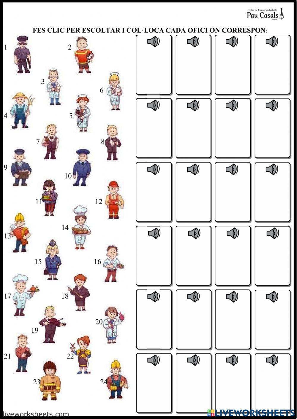 Els oficis online pdf activity | Live Worksheets