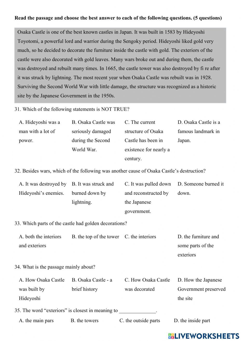 Practice-Test 3&4-2 worksheet | Live Worksheets