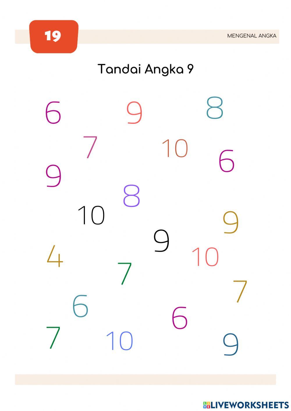 Angka online pdf activity for 1 | Live Worksheets