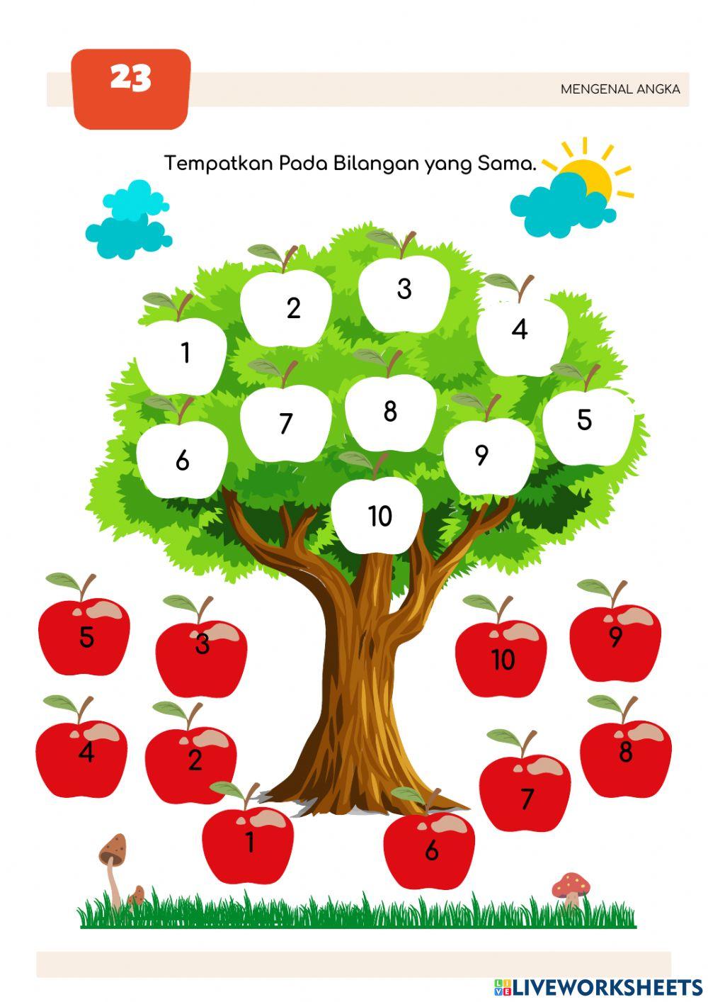 Angka worksheet for 1 | Live Worksheets