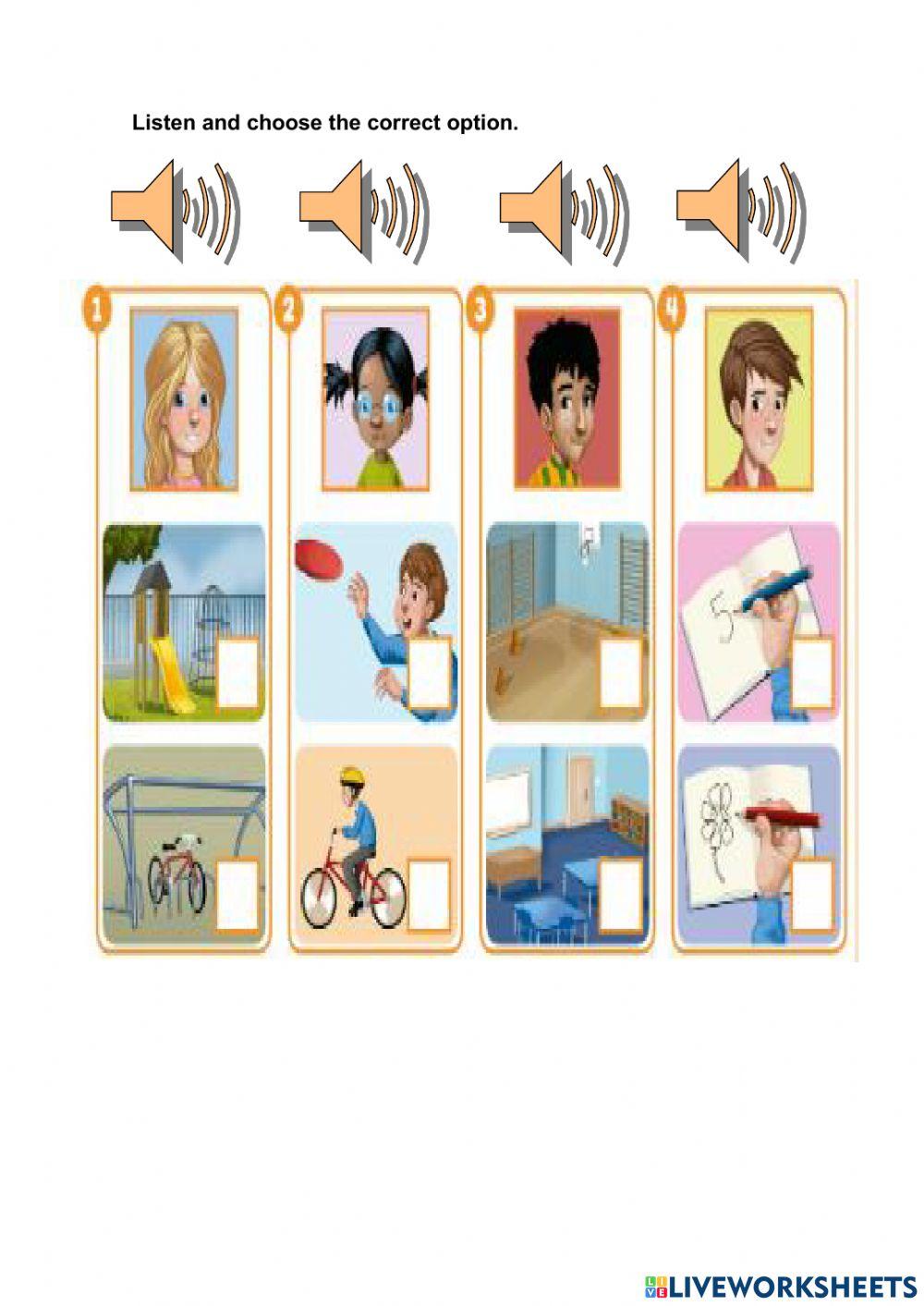 School listening | Free Interactive Worksheets | 2273053