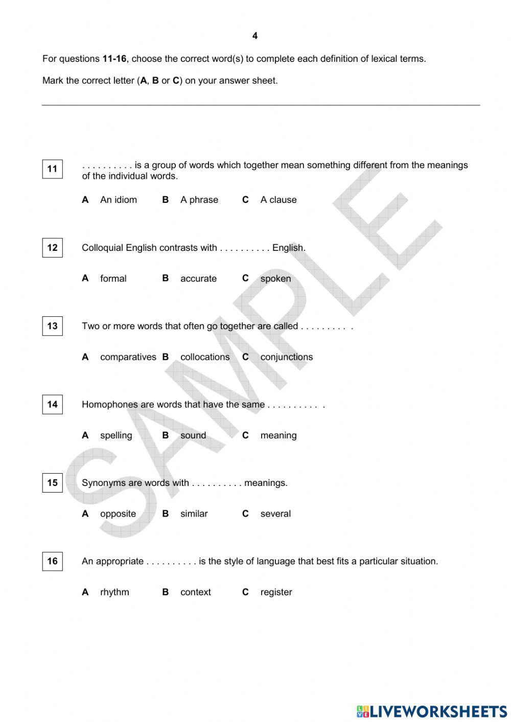 Tkt Module Practice Test Part 1 Worksheet Live Worksheets 53 Off