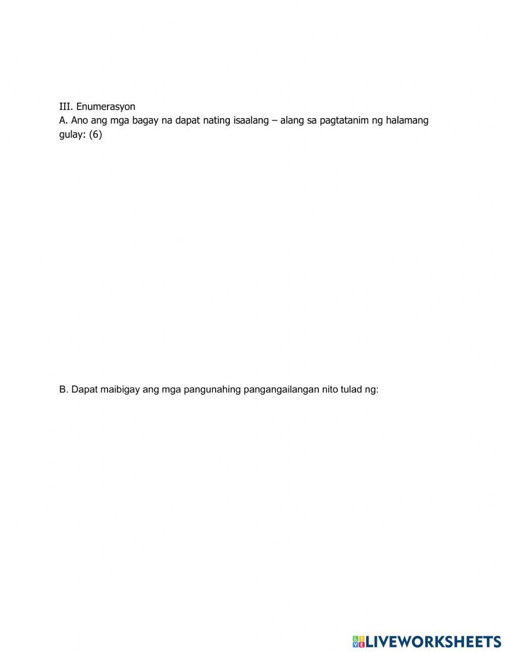 EPP 5 Reviewer online exercise for | Live Worksheets