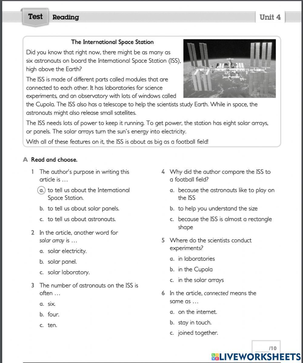 4º U4 Reading worksheet | Live Worksheets
