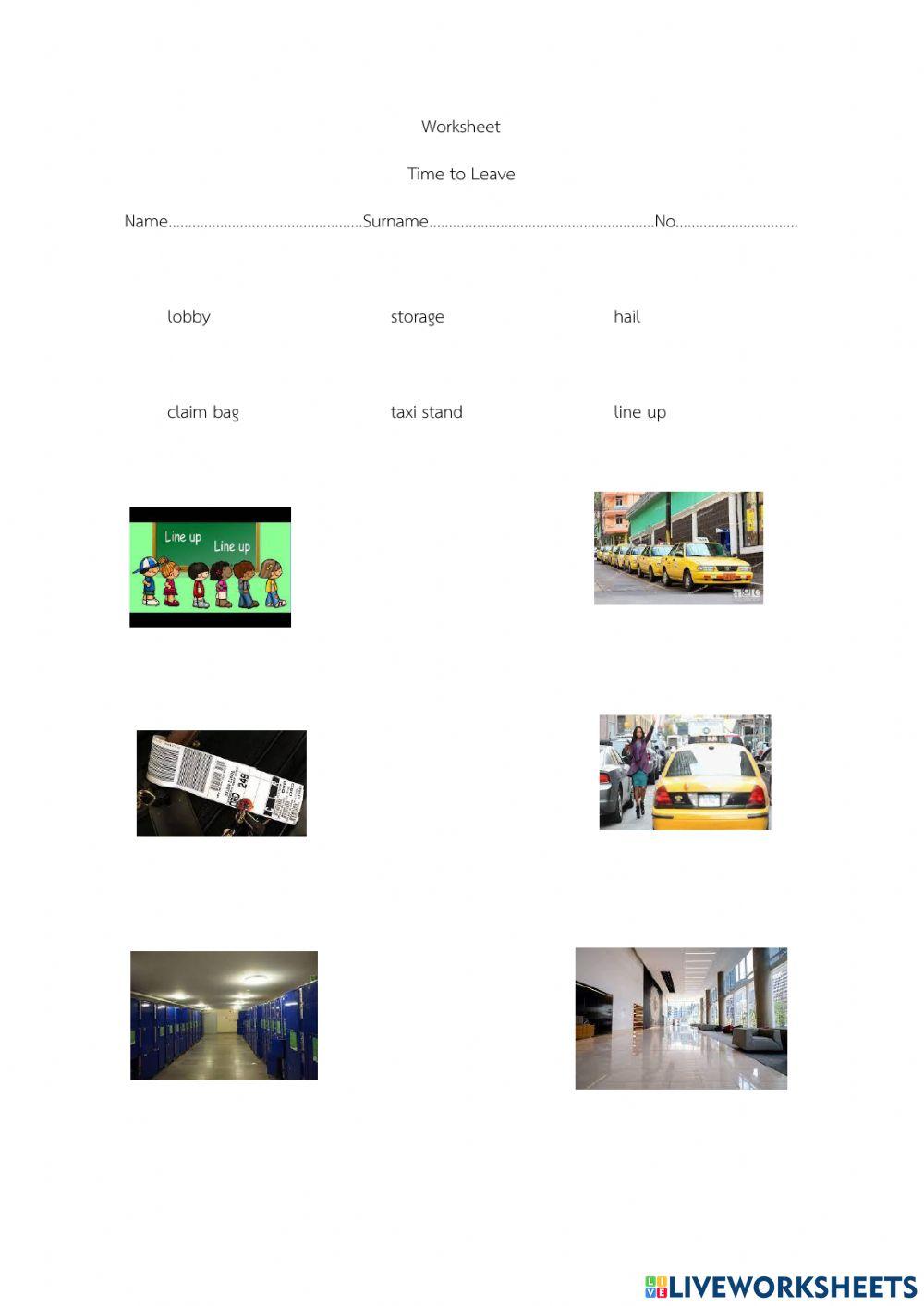 Time to leave worksheet | Live Worksheets