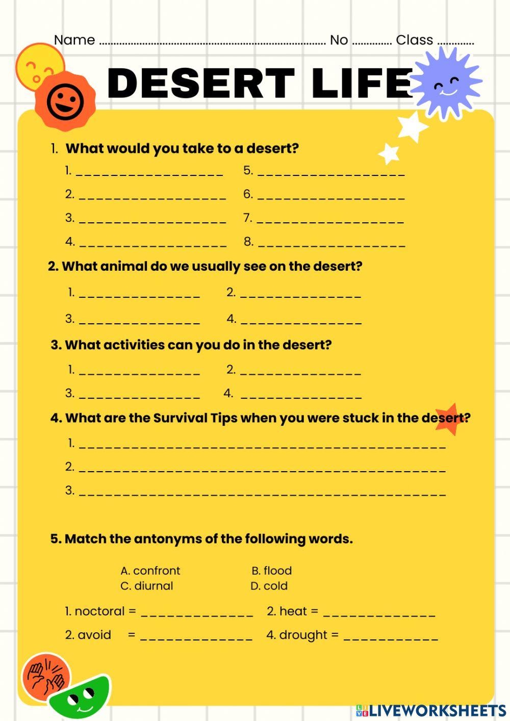 Desert Life | KhruMAJ | Live Worksheets
