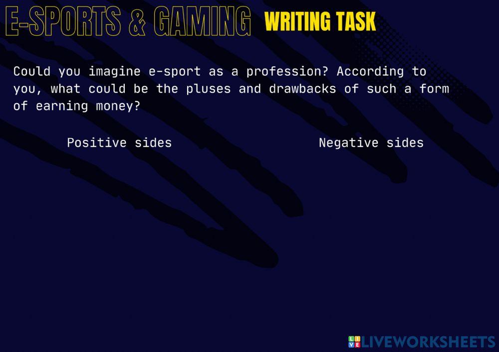 E-sports | landofwonders | Live Worksheets