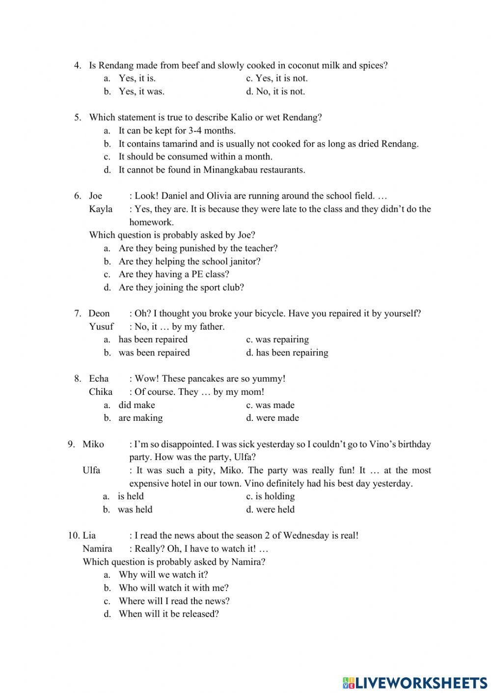 English Pre-Test for Grade 9 2524261 | nurulwp | Live