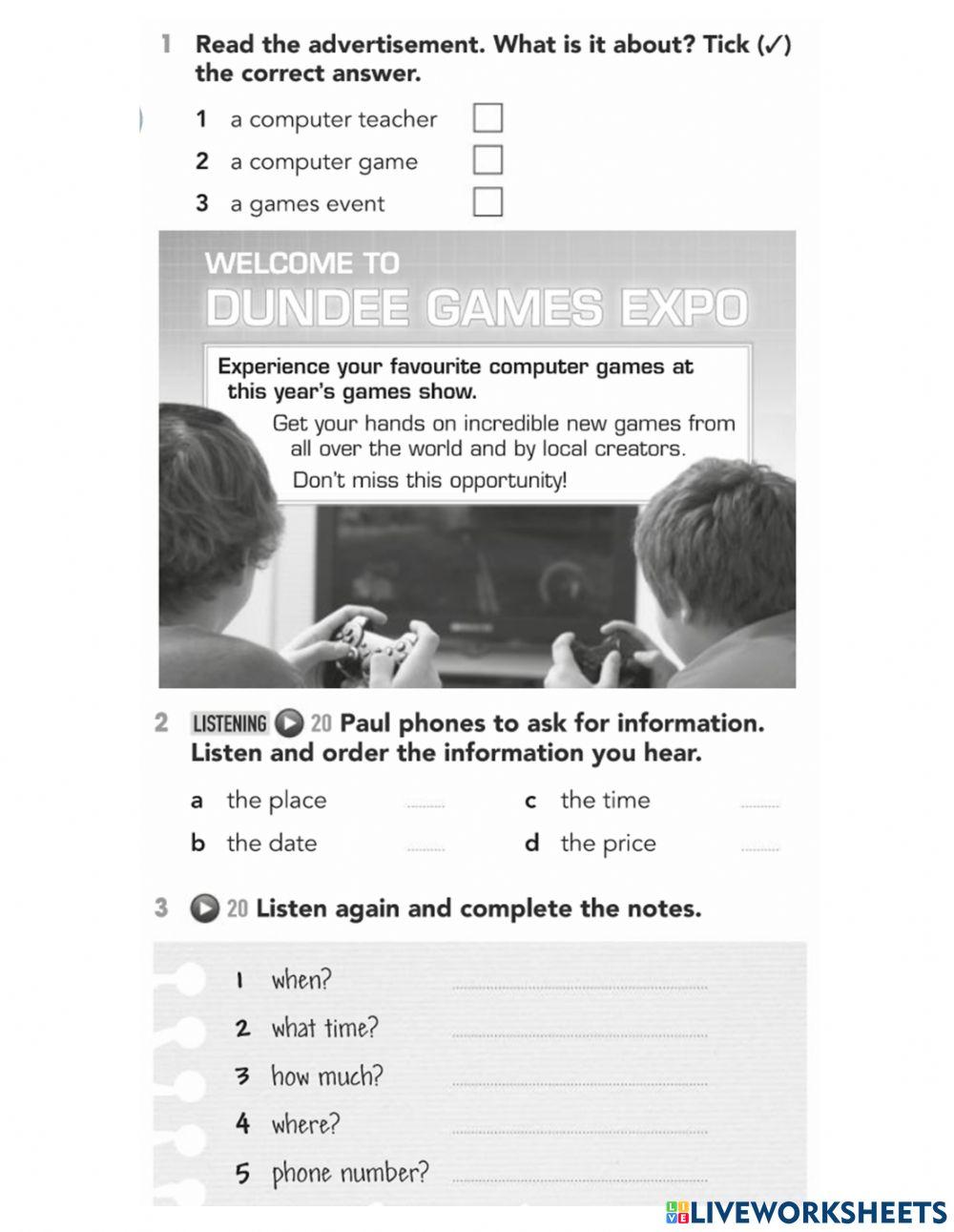 GW A1+ u5 Speaking WB worksheet | Live Worksheets