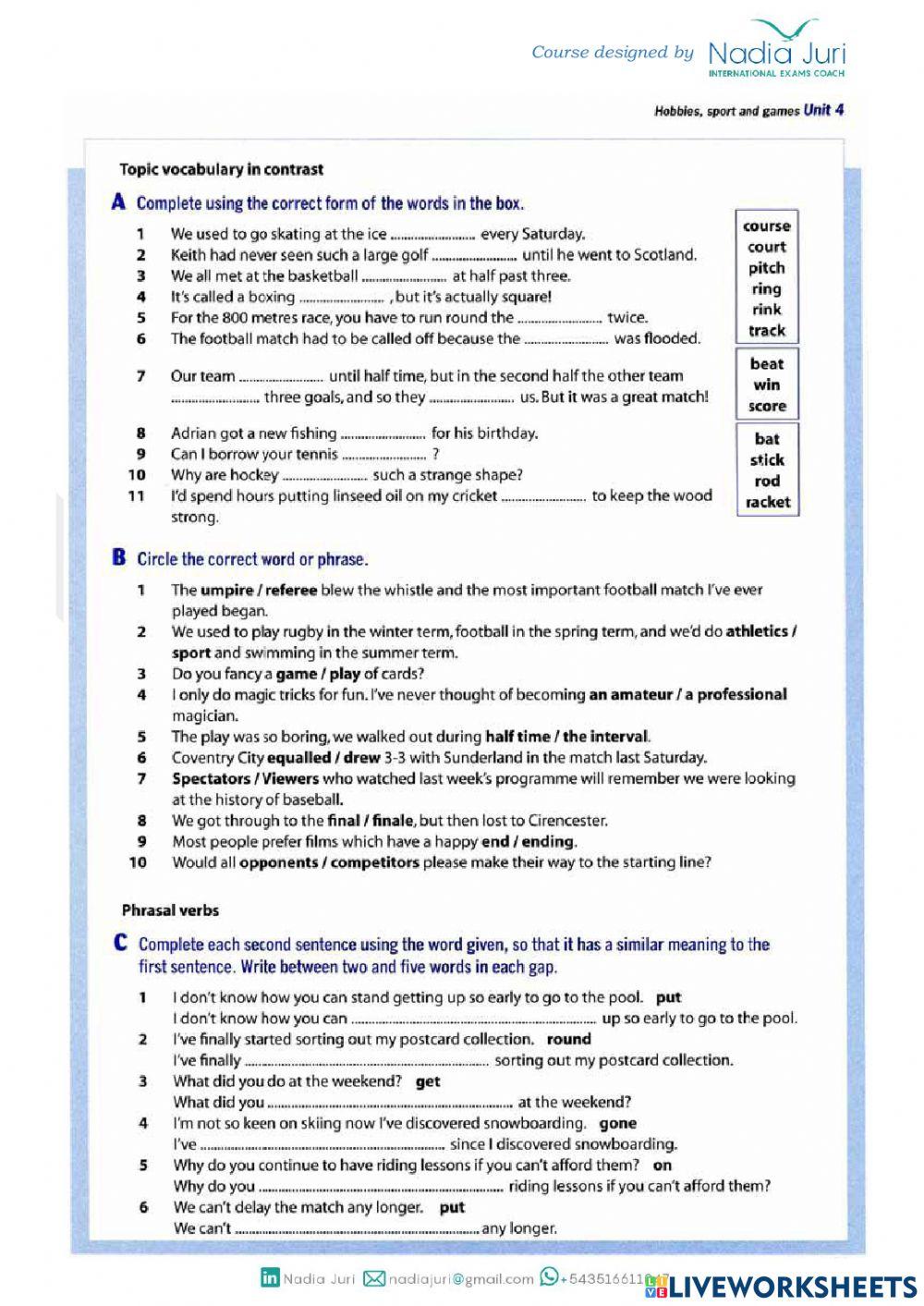 DESTINATION B2 UNIT 4 online exercise for | Live Worksheets