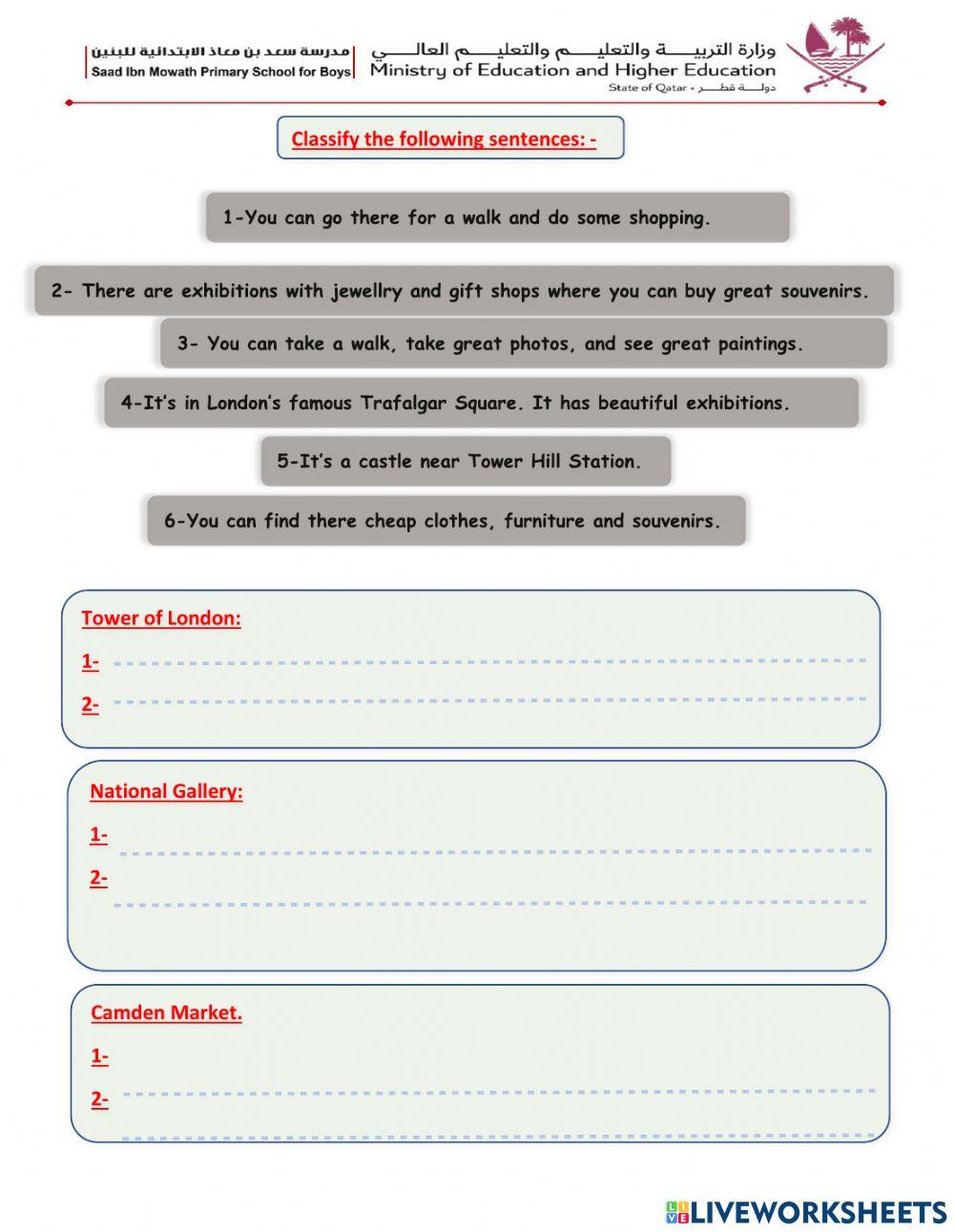 classify | Mohammad Shurrab | Live Worksheets