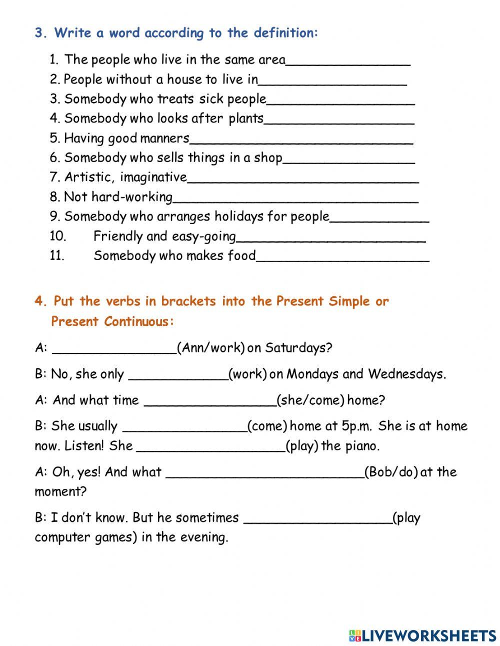 Jobs-Character worksheet | Live Worksheets