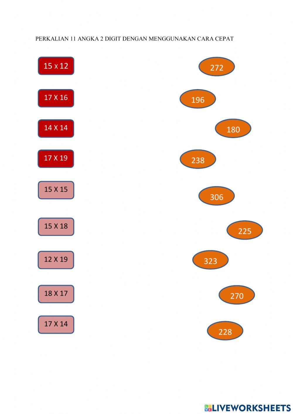 Perkalian interactive exercise for 3 | Live Worksheets
