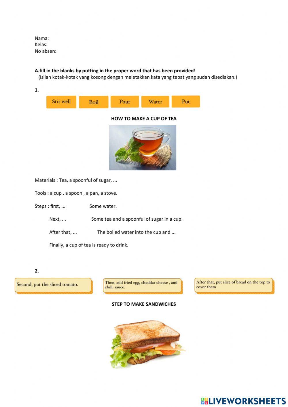 GAMES PROCEDUR TEXT worksheet | Live Worksheets