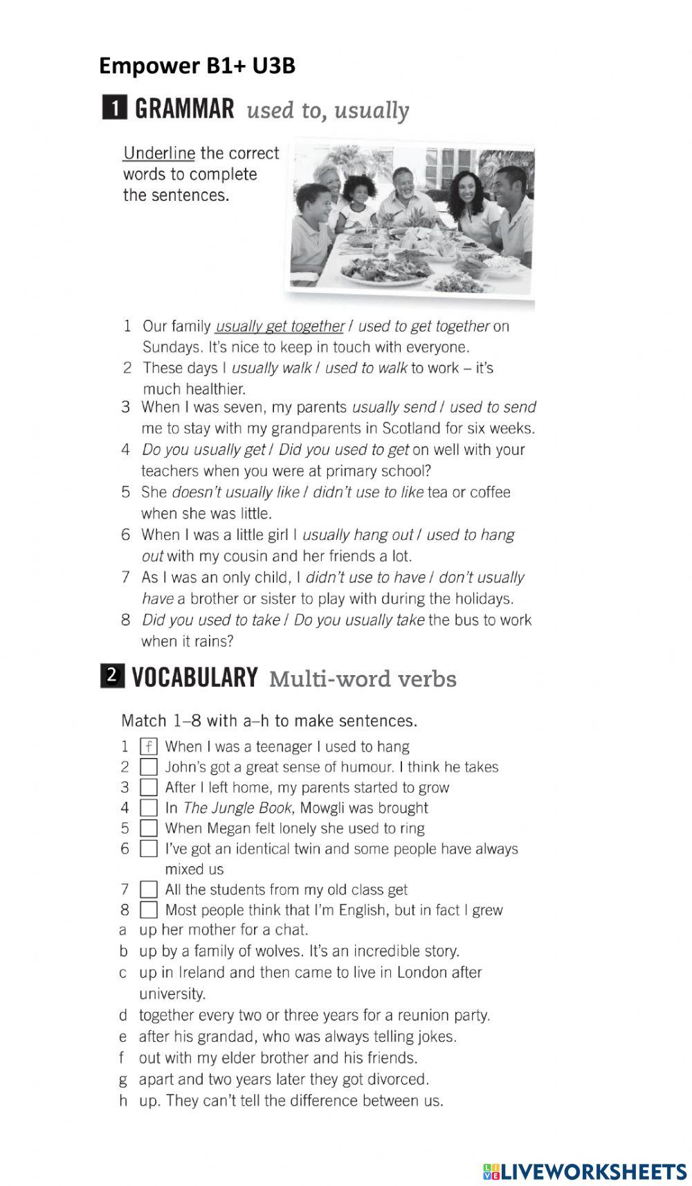 Empower B1+ U3B worksheet | Live Worksheets