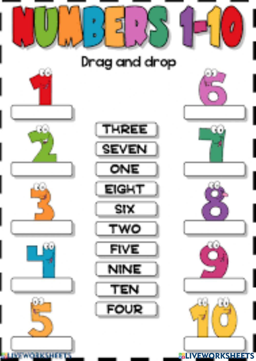 Numbers 1-10 online exercise for Grade 2 | Live Worksheets