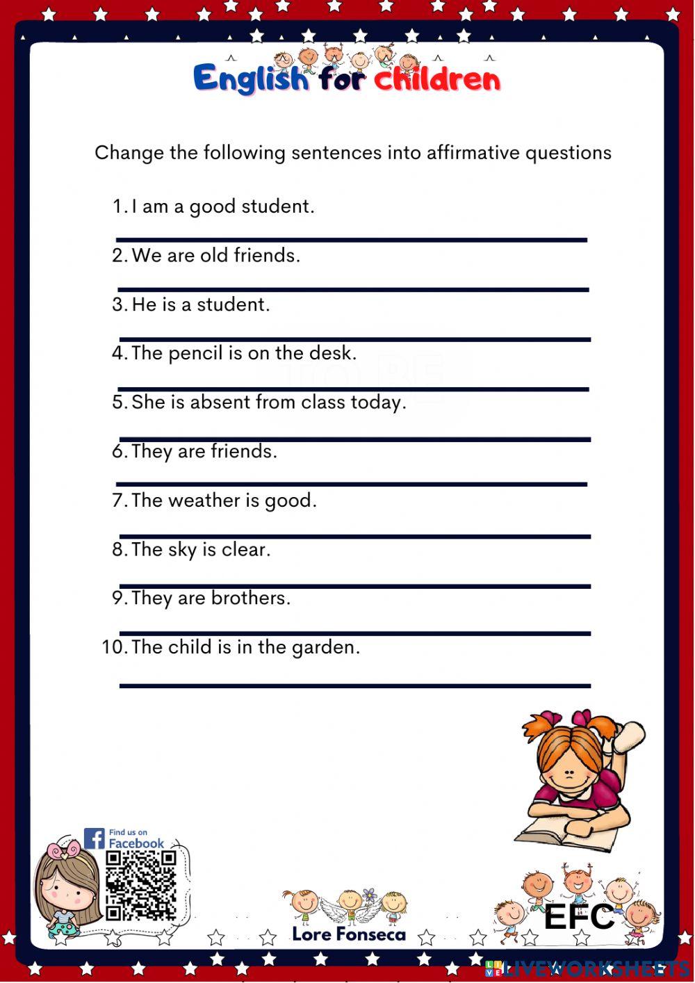 Verb to be efc … | Free Interactive Worksheets | 2275869