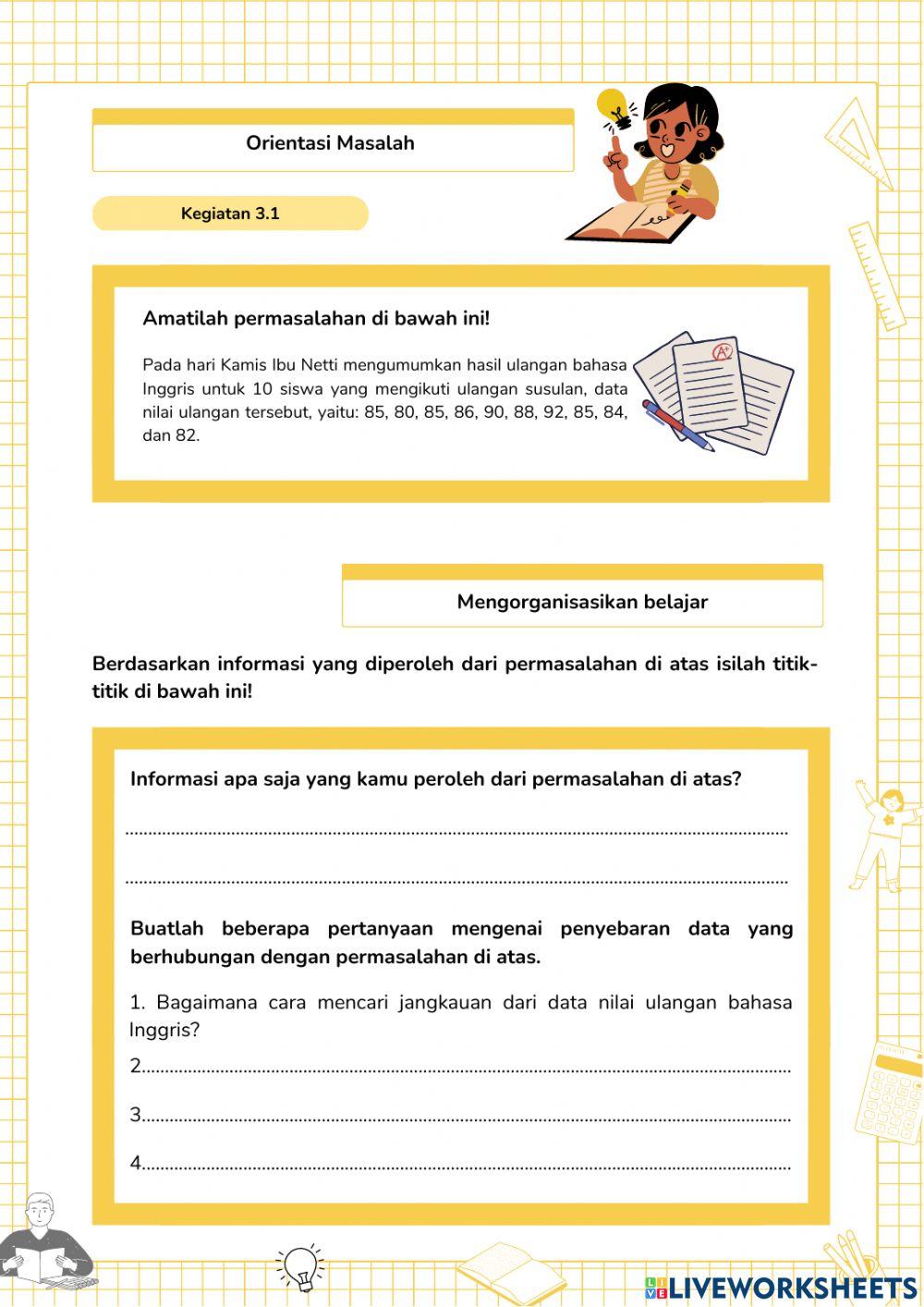 LKPD Sebaran Data worksheet | Live Worksheets
