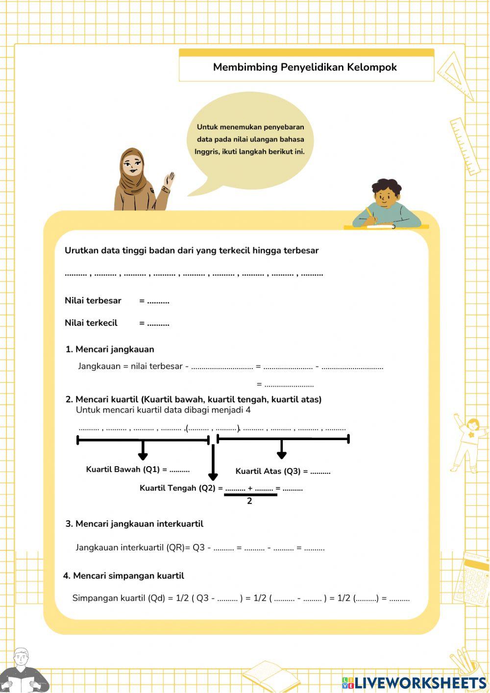 LKPD Sebaran Data worksheet | Live Worksheets