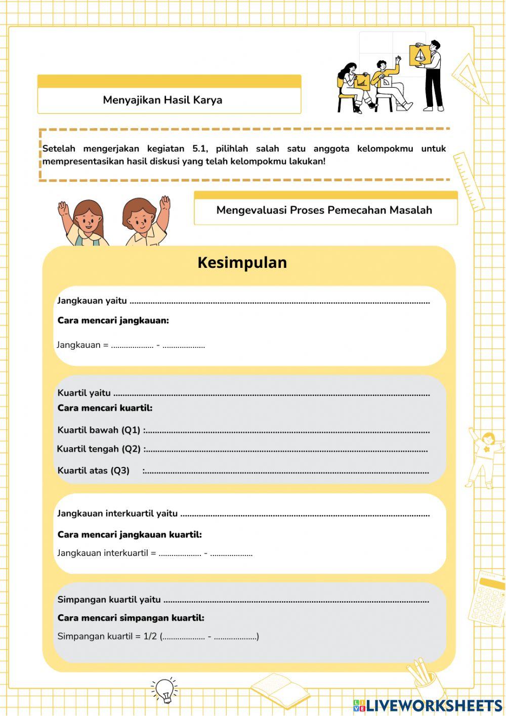LKPD Sebaran Data worksheet | Live Worksheets