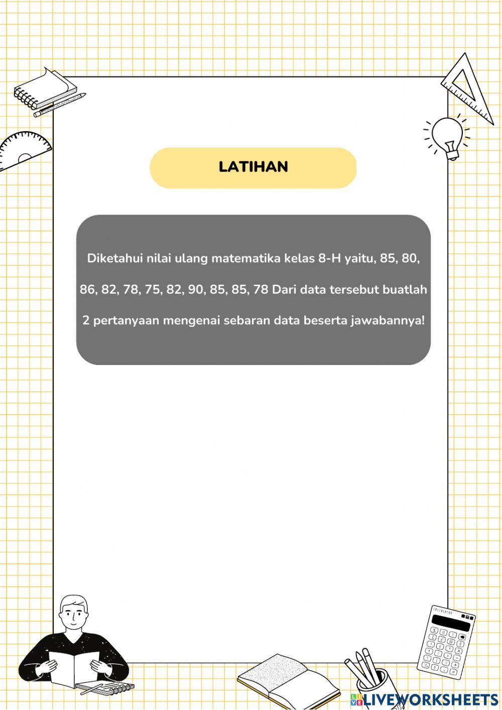 LKPD Sebaran Data worksheet | Live Worksheets
