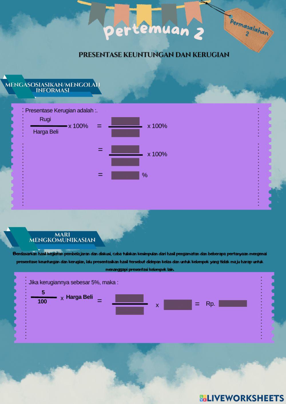 Belajar matematika interactive worksheet for 7 | Live Worksheets