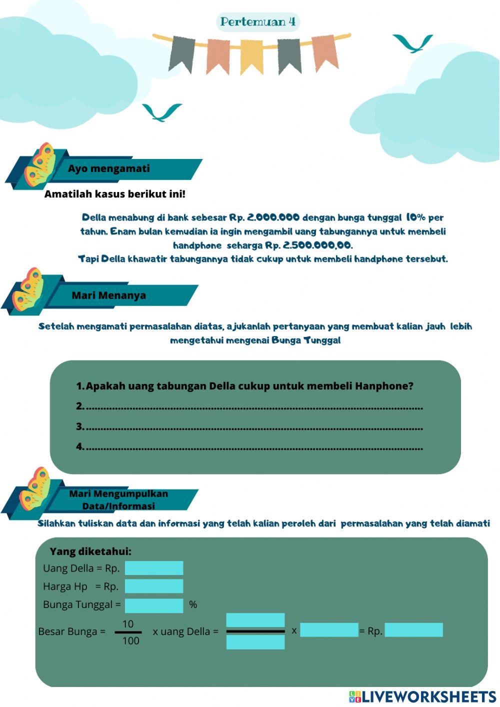 Belajar Matematika interactive exercise for 7 | Live Worksheets