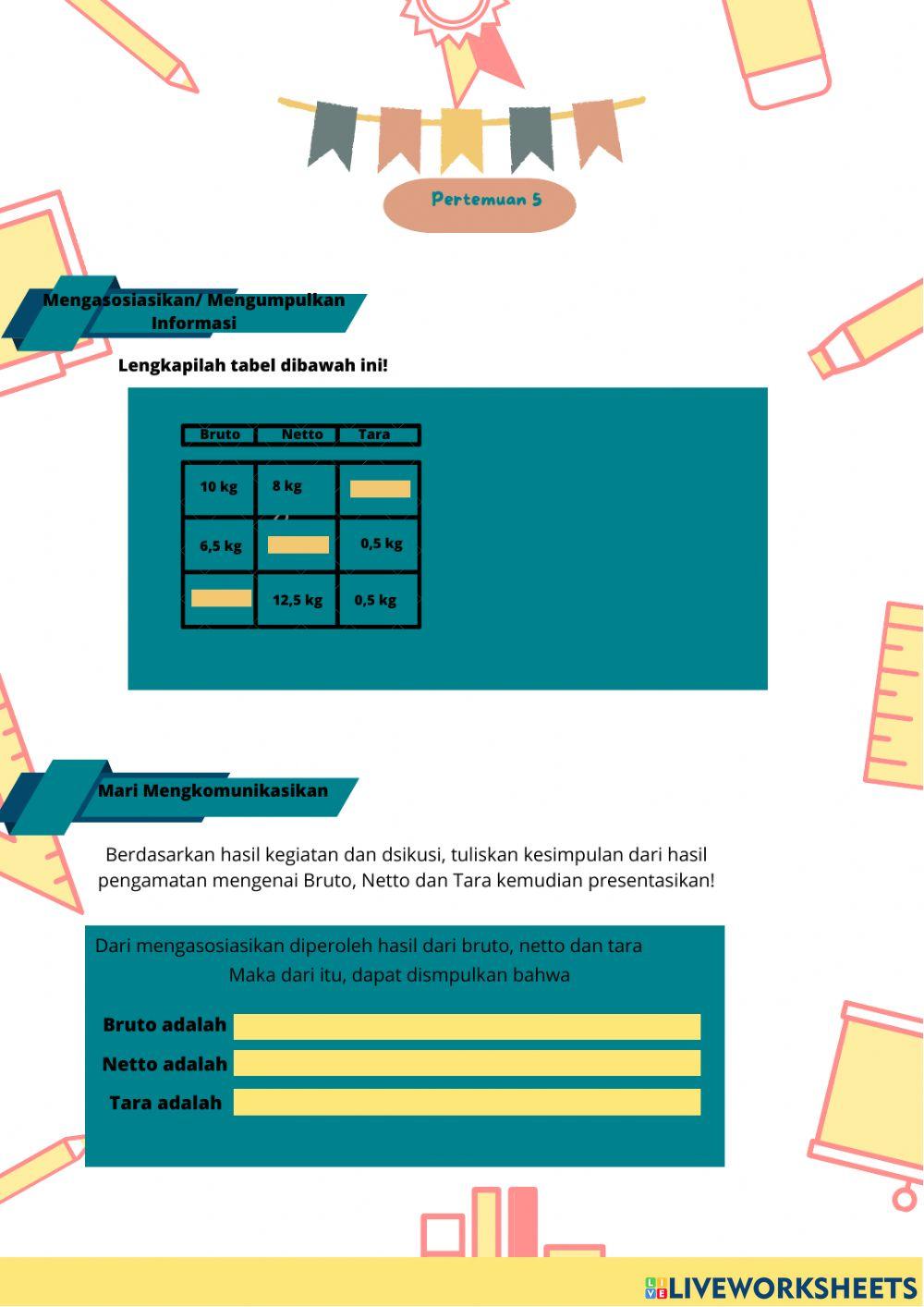 Belajar Matematika online pdf worksheet | Live Worksheets