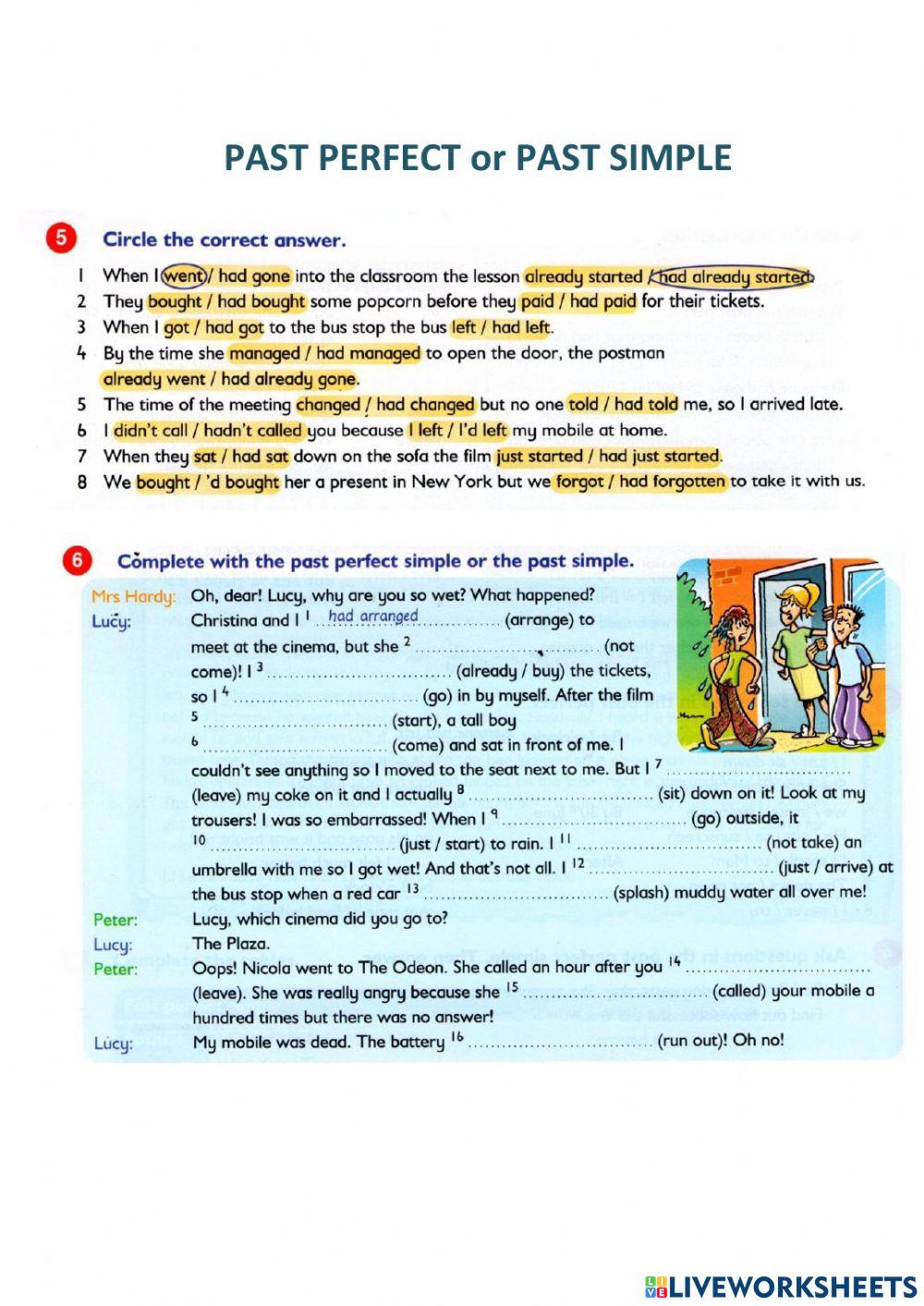 Past Perfect or… | Free Interactive Worksheets | 2276564