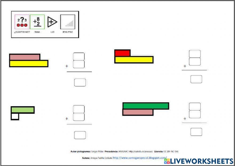 Suma con regletas 2276769 | OscarWP | Live Worksheets