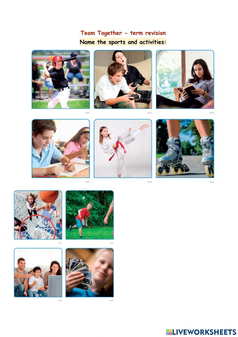Team Together term revision worksheet | Live Worksheets