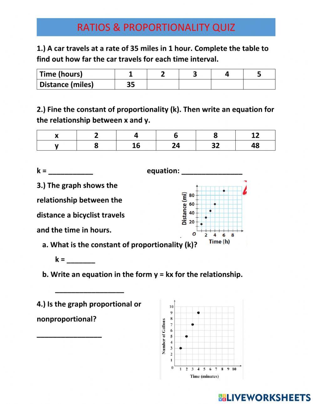Ratios and Prop… | Free Interactive Worksheets | 4033405