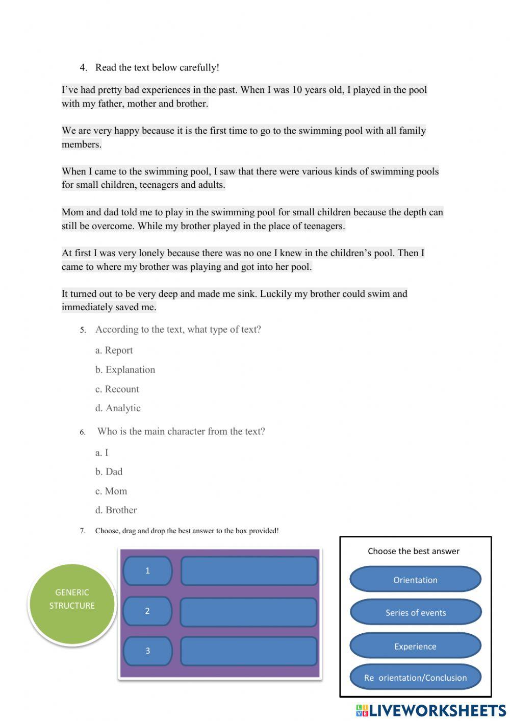 2277522 | Recount Text | FirmanArya | LiveWorksheets