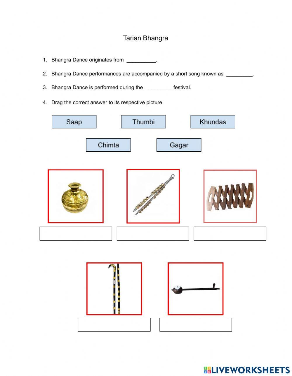 Bhangra Dance 3K1 online exercise for | Live Worksheets