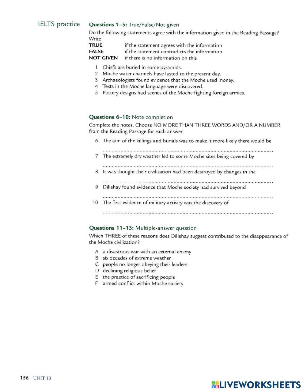 IELTS Unit 13 Reading 2527686 | Cincinnati Lingua | Live