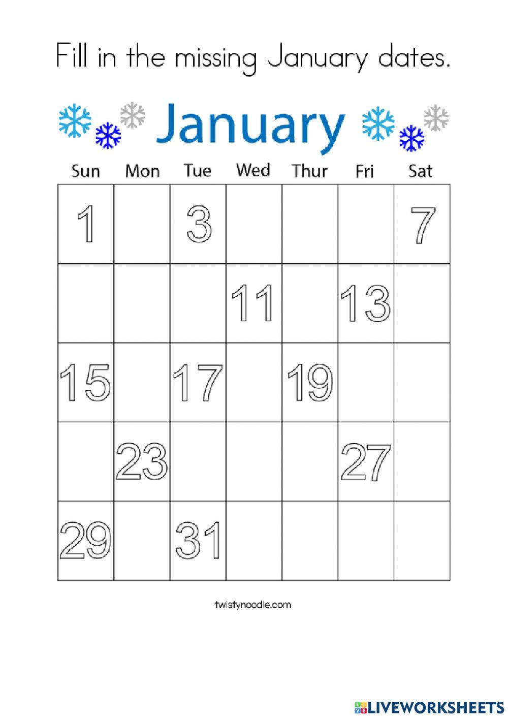 Dias del mes interactive worksheet | Live Worksheets