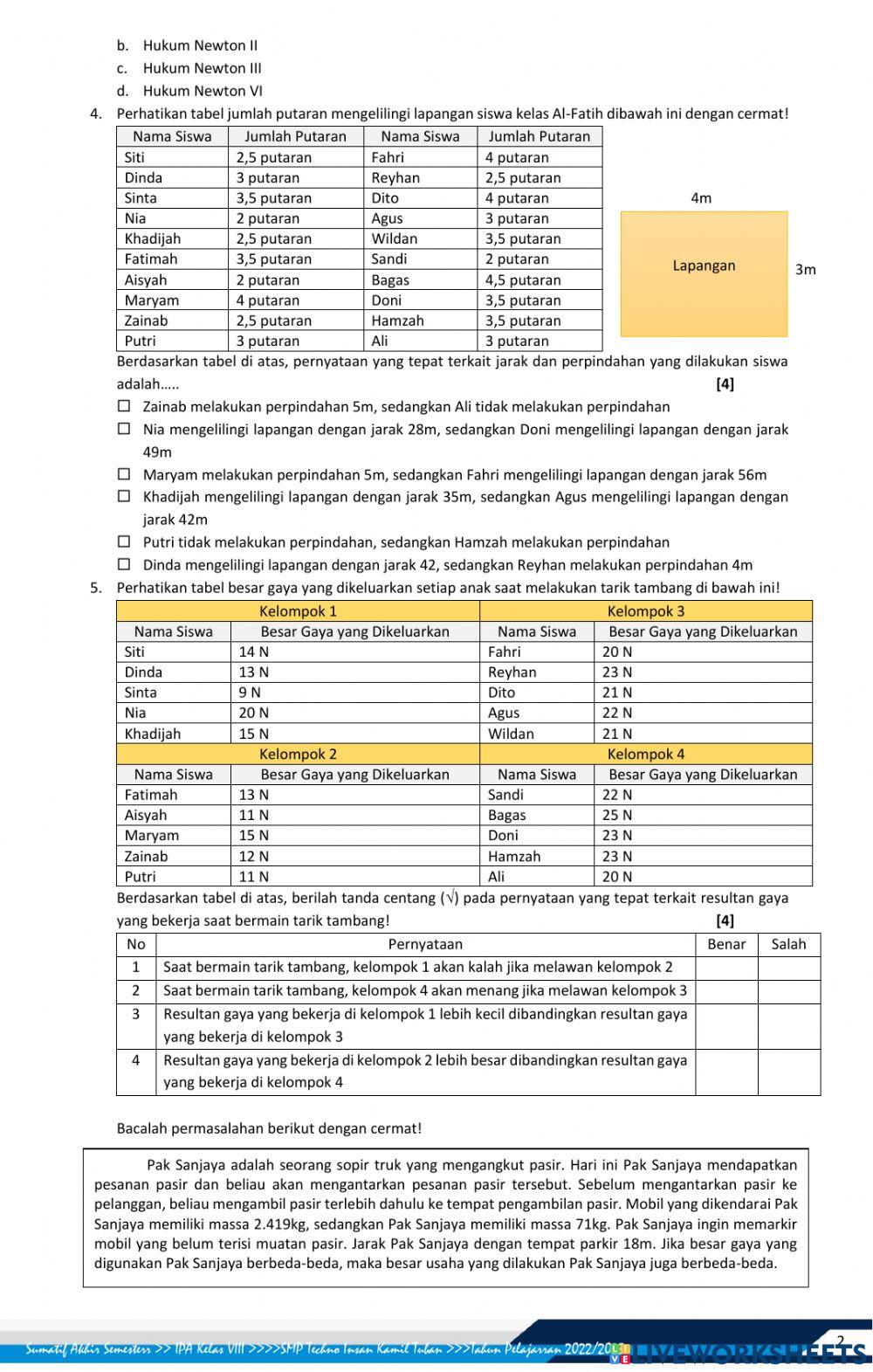 2256884 | Sistem gerak | Siti_Marufah | LiveWorksheets