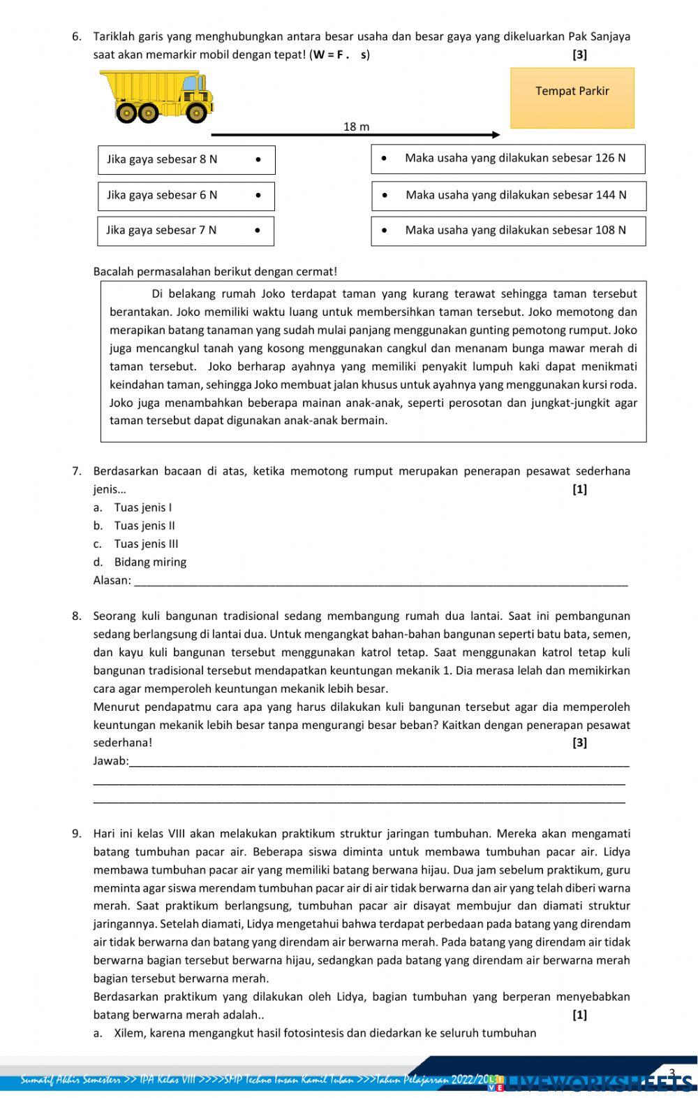 2256884 | Sistem gerak | Siti_Marufah | LiveWorksheets