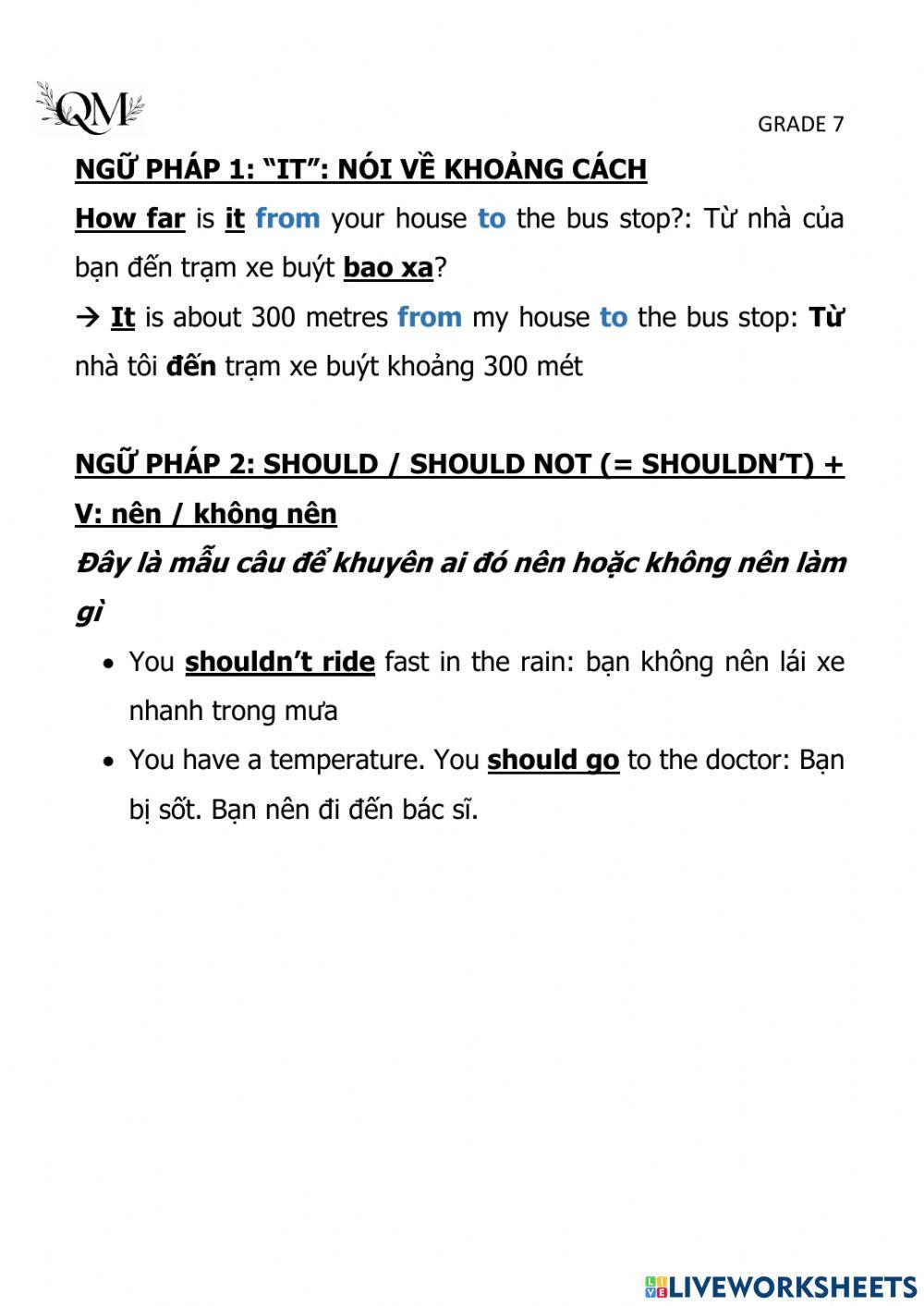 G7-u7 worksheet | Live Worksheets