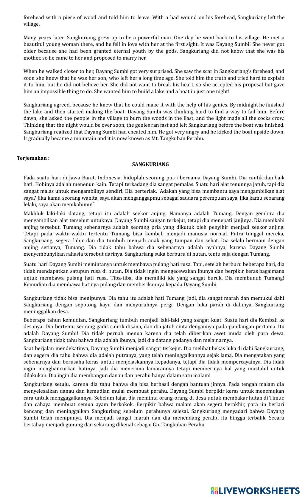 Narrative LKPD worksheet | Live Worksheets