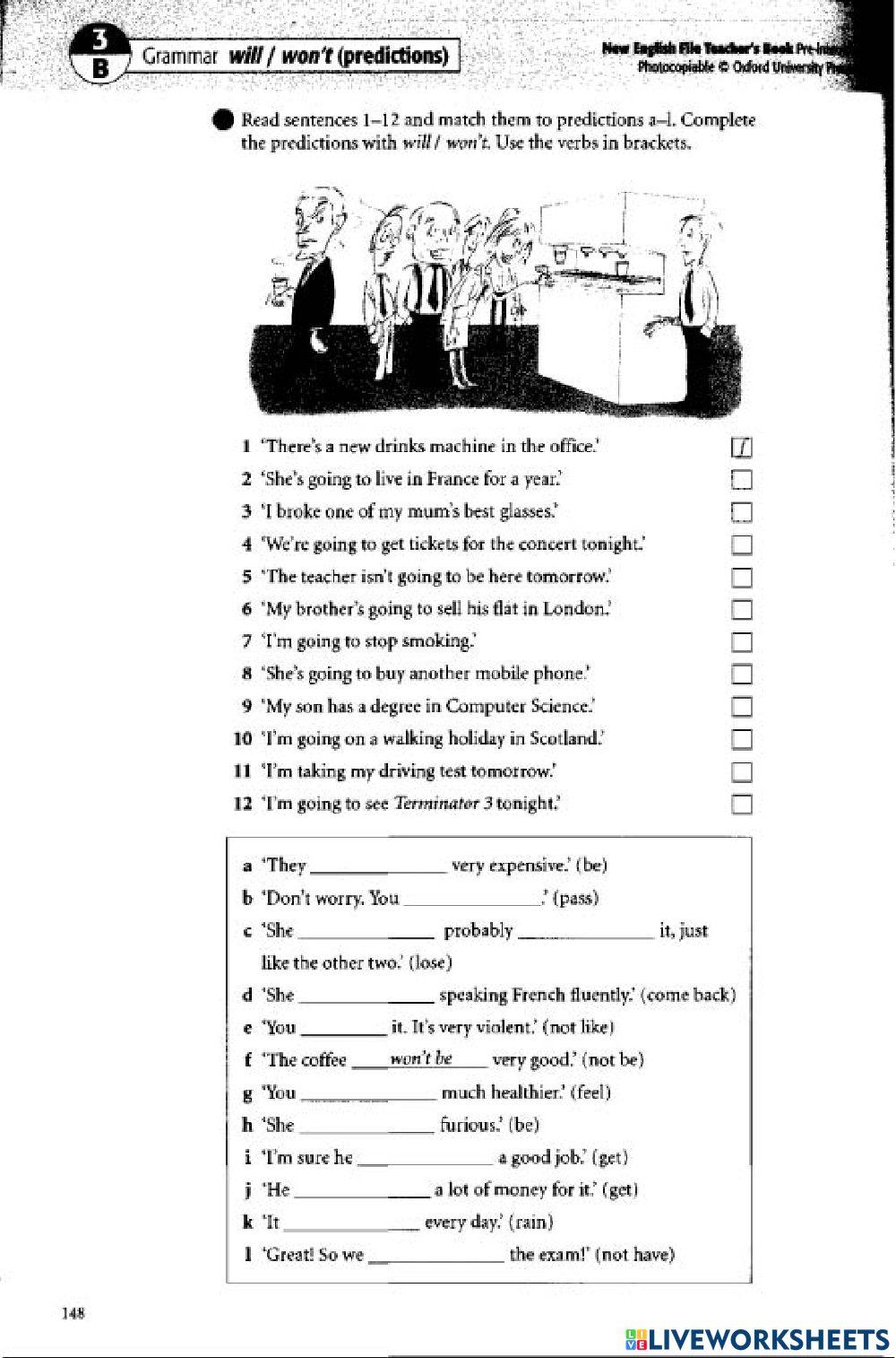 Will- won't | Free Interactive Worksheets | 6926487