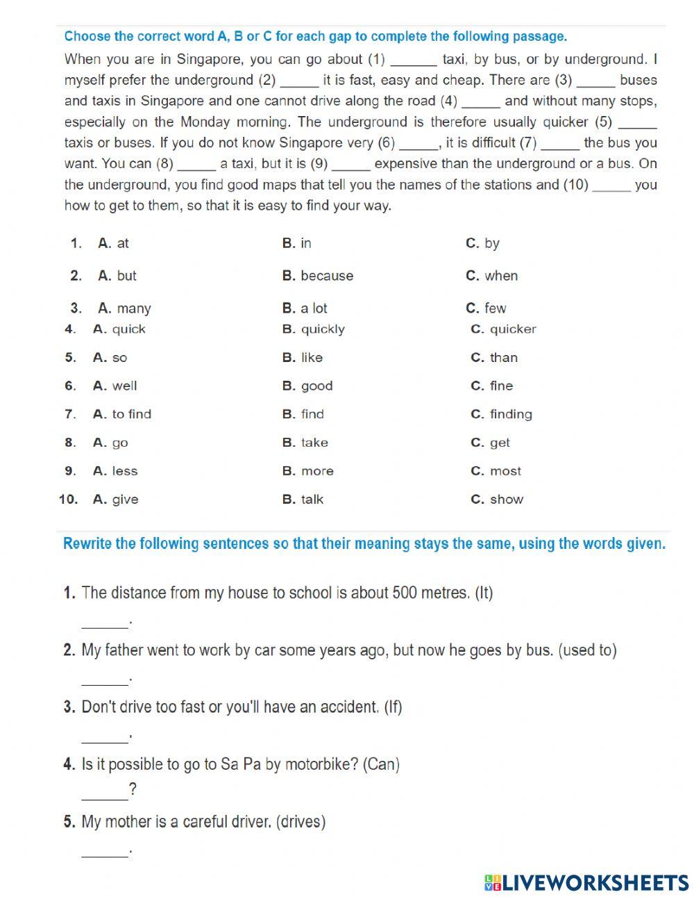 G7-unit 7 test4 vbt worksheet | Live Worksheets